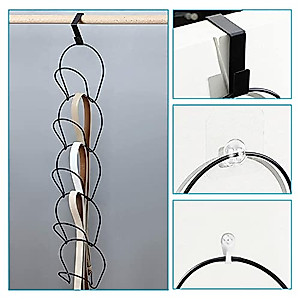 LMIP 15 Pack Hat Holder, Hanging Hat Holder Baseball Hat Holder Wig Organizer, Multifunctional Door/Wall Hat Organizer for Scarves, Handbags, Towels, Clothes, Tie Doors, Wall Hooks, Black (Black)