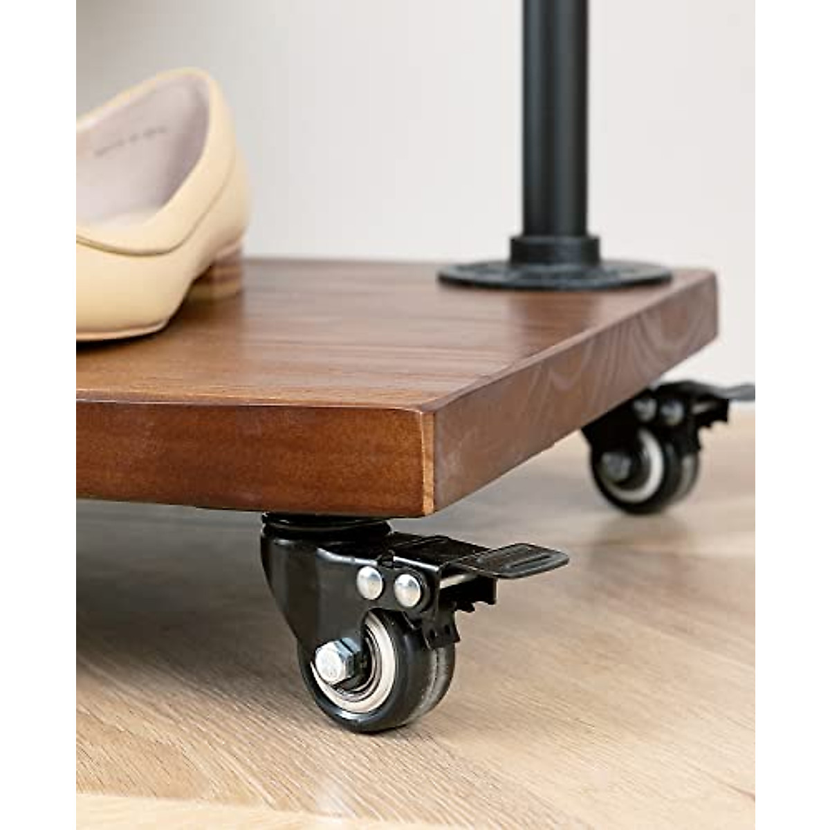 GIMHAI HOME Industrial Heavy Duty Hanging clothes Rack,Pipe Double Rod Garment Rack with Wheels - Parent-child Rolling Clothing Rack – Steampunk Clothes Racks for Hanging Clothes