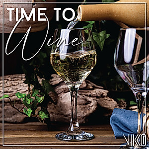 Vikko Wine Glasses, Set of 6 Stemmed Wine Glasses for Red and White Wine, 11.25 Oz Capacity, Thick and Durable Wine Glasses, Small Wine Glasses with Stem, Red Wine Glasses