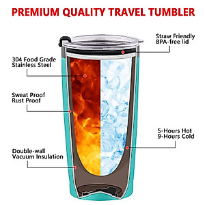 Qtencas Nurse Gifts, Nurse Because Badass Stainless Steel Travel Tumbler, Funny Birthday Christmas Appreciation RN Gifts for Nurse Friends Coworkers Nurse Practitioner Women(20 oz, Mint)