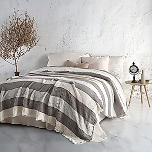 Benva Home Queen Size Cotton Blanket Muslin Throw Blanket for Couch 4-Layer Woven Blanket Breathable Blanket All Season Soft and Lightweight Blankets for Adults Cotton Blanket 90 x 90 inc (Purple)