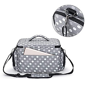Luxja High Capacity Sewing Accessories Organizer (Bag ONLY), Sewing Supplies Organizer with Shoulder Strap (Patent Design), Polka Dots