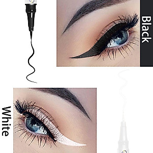 DekRion White Eyeliner & Black Eyeliner Set, Waterproof Liquid Eyeliner Quick Drying Long-lasting Eye Liners for Women Makeup Tool Easy To Use Eyeliner Liquid Set