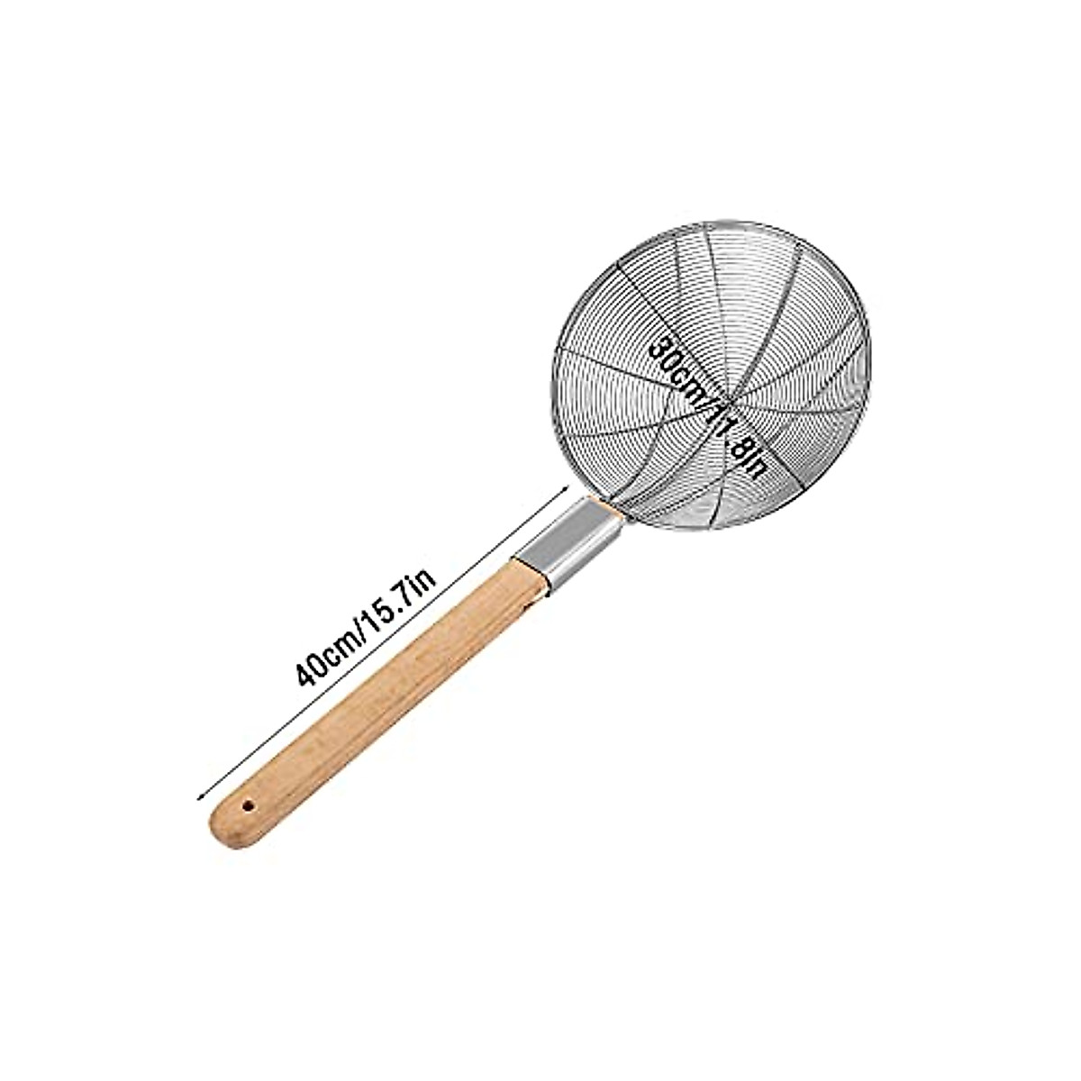 TEMKIN Chip Basket Large Stainless Steel Frying Basket with Long Handle and Bold Commercial French Fries Basket Household Fried Food Filter Kitchen Cooking Tools Basket