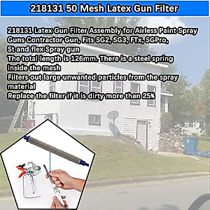 Homhelar 218131 50 Mesh Latex Gun Filter for Airless Paint Spray Guns SG2 SG3（4/Pack）