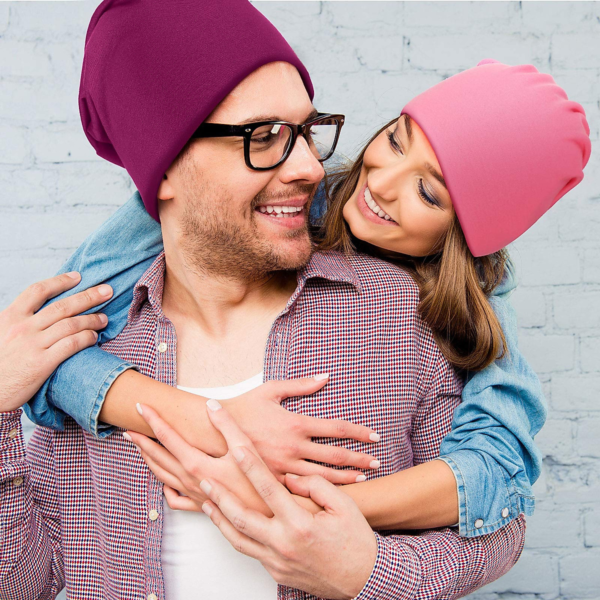 Syhood 18 Pieces Thin Knit Slouchy Cap Hip-Hop Sleep Cap Stretchy Baggy Beanie Hat Dwarf Hat for Women Men, 18 Colors (Plain Style)