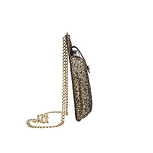 Olivia Miller Women’s Fashion PU Vegan Leather Glitter Gold Cell Phone Crossbody Mini Bag Everyday Casual Evening Purse Handbag