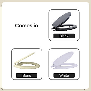 Soft Elongated Vinyl Toilet Seat, White - 19 Inch Soft Vinyl Cover with Comfort Foam Cushioning - Fits All Elongated Size Fixtures - Easy to Install Fantasia by Achim Home Decor