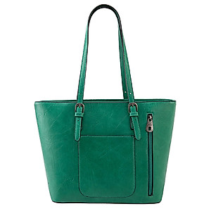 Montana West Tote Bag for Women Vegan Leather Purse and Handbags Set Embossed Collection Purse 2Pcs Set Green MWC2-G052A-GN