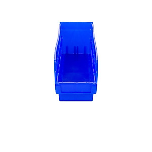 Hudson Exchange 18 x 4 x 4" Plastic Nesting Storage 18” Shelf Bin Container - 15 lb Capacity (Blue)