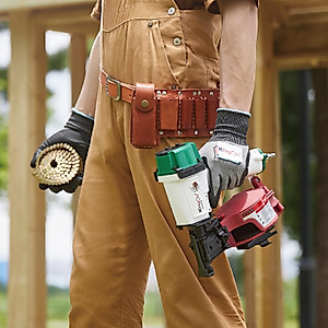 Kingou Mexican Style NVH45 Roofing Nailer Gun For Roofing Constructions Accepts 7/8-Inch to 1-3/4-Inch Nails 15 Degree With 3/8 NPT Air Connector 120-pcs Load Capacity Roofing Nailer