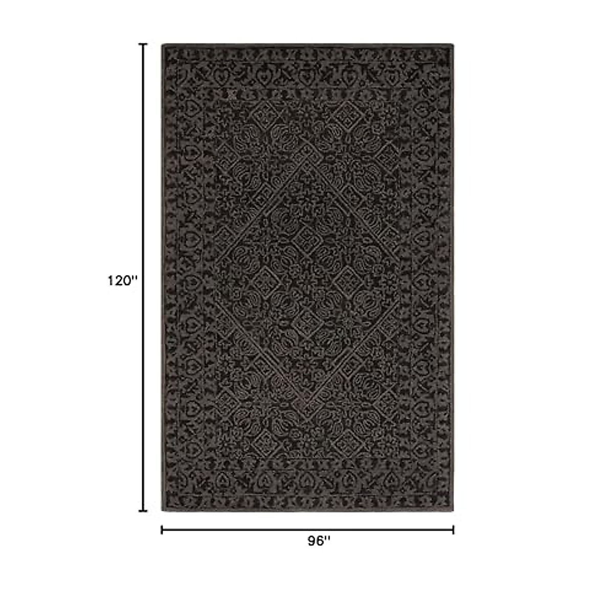 SAFAVIEH Dip Dye Collection Area Rug - 8' x 10', Dark Grey, Handmade Oriental Diamond Wool, Ideal for High Traffic Areas in Living Room, Bedroom (DDY151H)