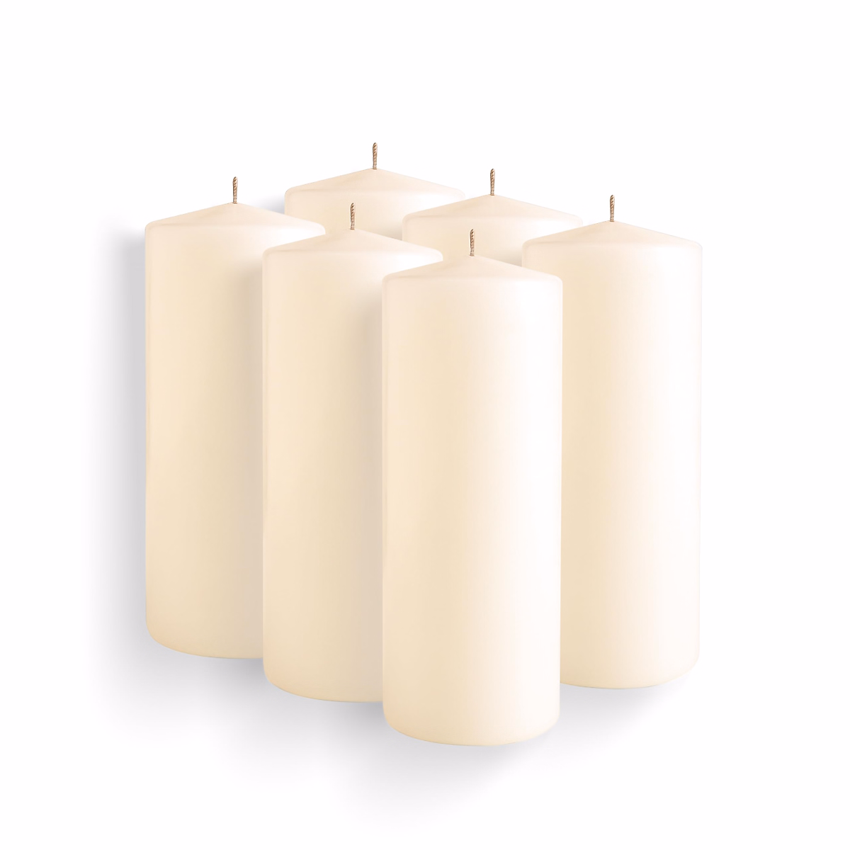 Simply Soson 2.5x6 inch Ivory Pillar Candles, Ivory Candles, Set of 6 Ivory Pillar Candles Bulk 2.5x6, Emergency Candles, Tall Candles, Wax Candle, Unscented Candles, Candle Pack Cone Tip Ivory Pillar