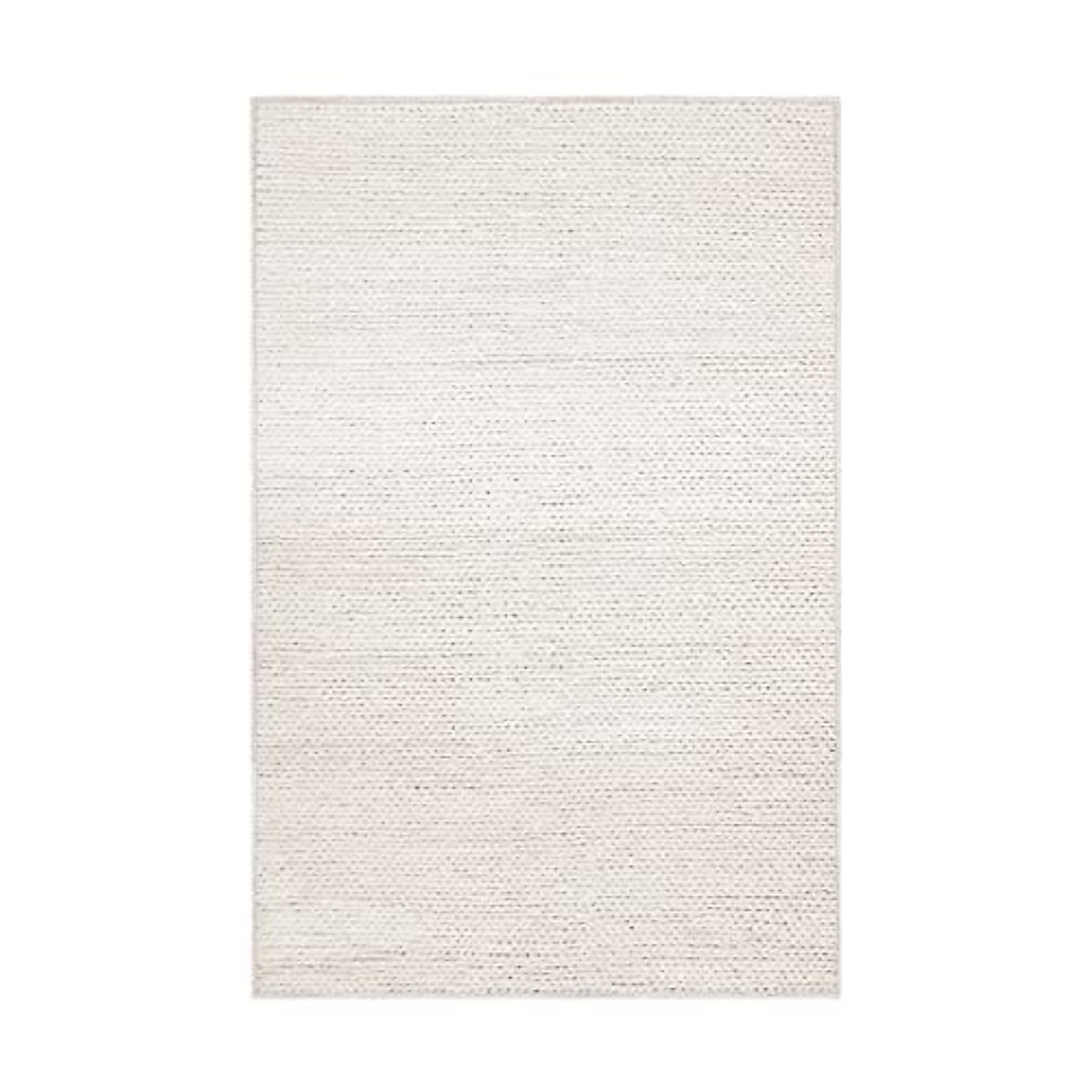 Superior Hand-Braided Wool Indoor Large Area Rug, Rustic Style, Home Floor Decor for Living Room, Kitchen, Dining, Bedroom, Dorm, Office, Nursery, Cotton Backing, Aero Collection, Off White, 4' x 6'