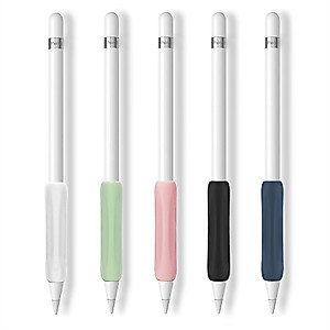 KELIFANG Silicone Ergonomic Grip Holder 3 Pack Compatible with Apple Pencil 1st, 2nd Generation & Pencil (USB-C), Apple Pencil Pro 2024, Protective Sleeve Cover Case Accessories(Pink, White, Green)