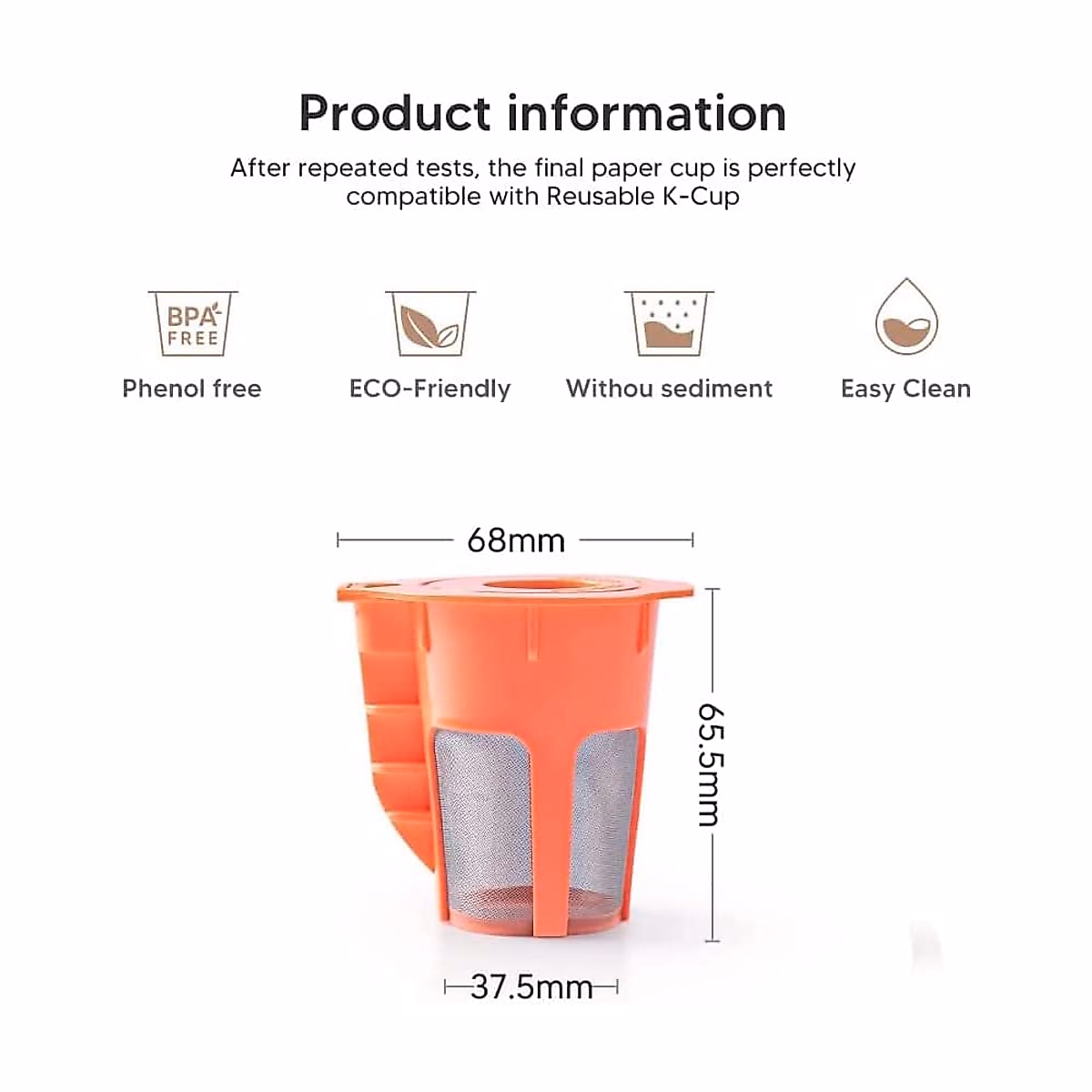 Replacement Part Cup Pod Holder Needle Assembly for All Keurig 2.0 Coffee Maker K200,K225,K250,K300,K325,K350,K400,K425,K450,K500 with Reusable Keurig 2.0 Coffee Filter K Cup Pods