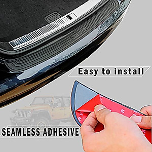 Ajxn 1 PC Car Rear Bumper Protector 35"*2.75", Car/SUV Universal Rubber Anti-Scratch Trunk Exterior Accessories（Black #1）