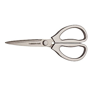 Farberware All Purpose High Carbon Stainless Steel Shears with Contoured Handles, 8.2 x 3.5 x 0.5 inches, Silver