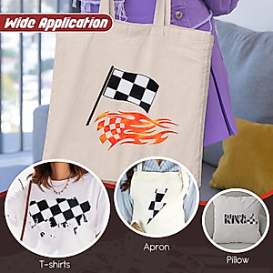 HTVSTD Check Flag HTV Vinyl Roll - 12inches*8ft Checkerboard Heat Transfer Vinyl Racing Flag Patterned HTV Vinyl for Fabric Checker Iron on Vinyl Compatible with Cricut and Sillhoutte