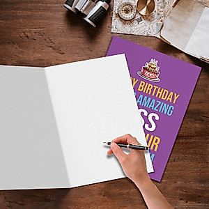 Qiliji Big Birthday Card for Boss, Happy Birthday Card from Your Amazing Team, Boss Birthday Party, Jumbo Bday Card