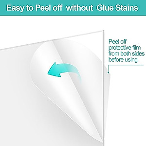 MaxGear 3 Pieces 12" x 16" Plexiglass Sheets, 1 mm Thick Clear Acrylic Sheet, Acrylic Panel with Protective Film for Handcraft, DIY Display Projects, Photo Frame, Sign, Dust Cover, Painting