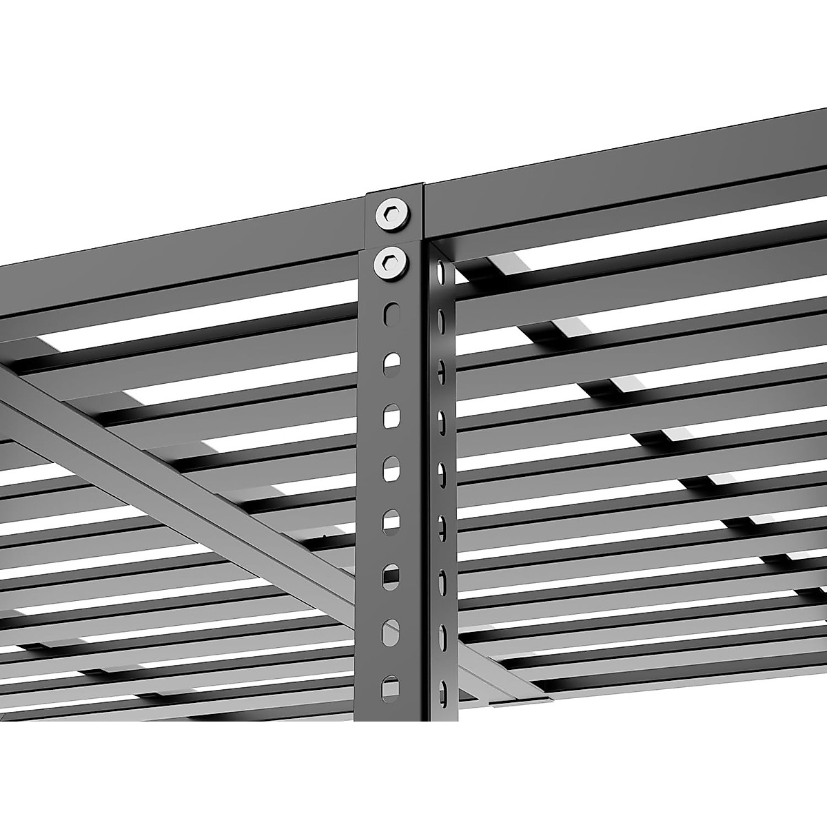 INDSUMOT 3x6 Heavy Duty Adjustable Ceiling Mounted Storage Racks, Overhead Garage Storage Rack, Hanging Garage Storage, 750LBS Weight Capacity 36 in W x 72 in L x 24-40 in, Black