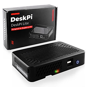 GeeekPi DeskPi Lite Pi 4 Case with Power Button/Heatsink with PWM Fan/Dual Full-Size HDMI/Extra Two USB Port for Raspberry Pi 4B