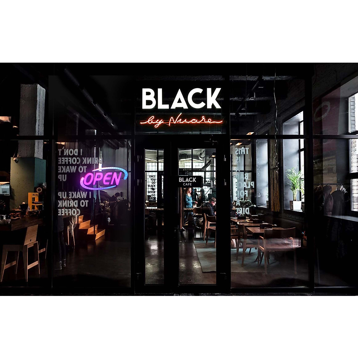 iKefe 24 x 12 Inch 16 Colors Gradient Running Effect LED Open Lights, LED Neon Light Up Open Sign with Remote Timer, Large Lighted Signage Sign for Business Hours, Shop, Nail, Hair Salon (Blue Base)