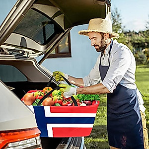 Reusable Grocery Bags,Recyclable Shopping Bags,flag of Norway,Washable Durable Pouch Portable Tote Bag