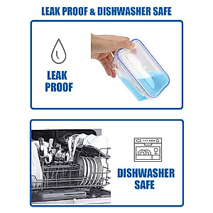 Tauno Plastic Food Storage Containers with Airtight Lids, 7.6 Cup Food Prep Containers for Kitchen and Pantry Organization, Reusable and BPA Free Lunch Boxes, Microwave/Dishwasher/Freezer Safe, 6 Pack