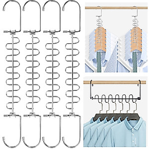 MCPINKY 4PCS Metal Space Saving Hangers, Cascading Space Saving Hanger Stainless Steel Hanger for Travel Closet Clothing Storage