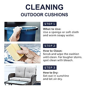 Rilyson Patio Cushions for Outdoor Furniture - High Back and Deep Seating Outdoor Cushion for Patio Chairs Sofa Couch Loveseat Water Resistant(Teal/2 Set/Button)