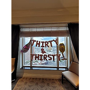 JeVenis Thirty and Thirsty Balloons Dirty 30 Balloon Thirty Birthday Decor 30th Party Supply Champagne Glass Balloon