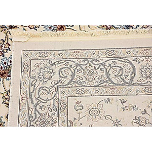 Unique Loom Narenj Collection Area Rug - Leeds (3' x 13' 1" Runner, Ivory/ Blue)
