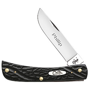 Personalized Case Rough Black Sod Buster JR Pocket Knife - Free Laser Engraving