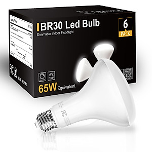 dalattin 12 Pack BR30 LED Bulbs 65W Equivalent, Dimmable Indoor Flood Lights 5000K Daylight White, 9W, 800 Lumens, E26 Base, LED Recessed Light Bulb for Living Room, Bedroom, Bathroom, Kitchen