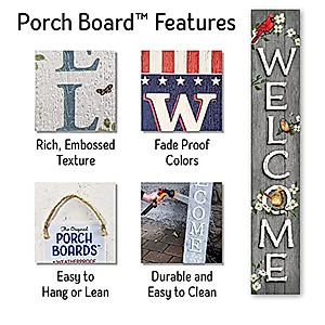 My Word! Welcome w/Pair of Cardinals - Tall Outdoor Welcome Sign / Porch Leaner for Front Door, 46.5" Welcome Sign for Standing Front Porch Decor - Tall Vertical Rustic Farmhouse Home Decor Welcome Porch Sign, Spring Summer Porch Decor