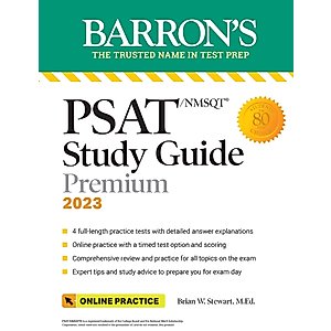 PSAT/NMSQT Study Guide, 2023: Comprehensive Review with 4 Practice Tests + an Online Timed Test Option (Barron's Test Prep)