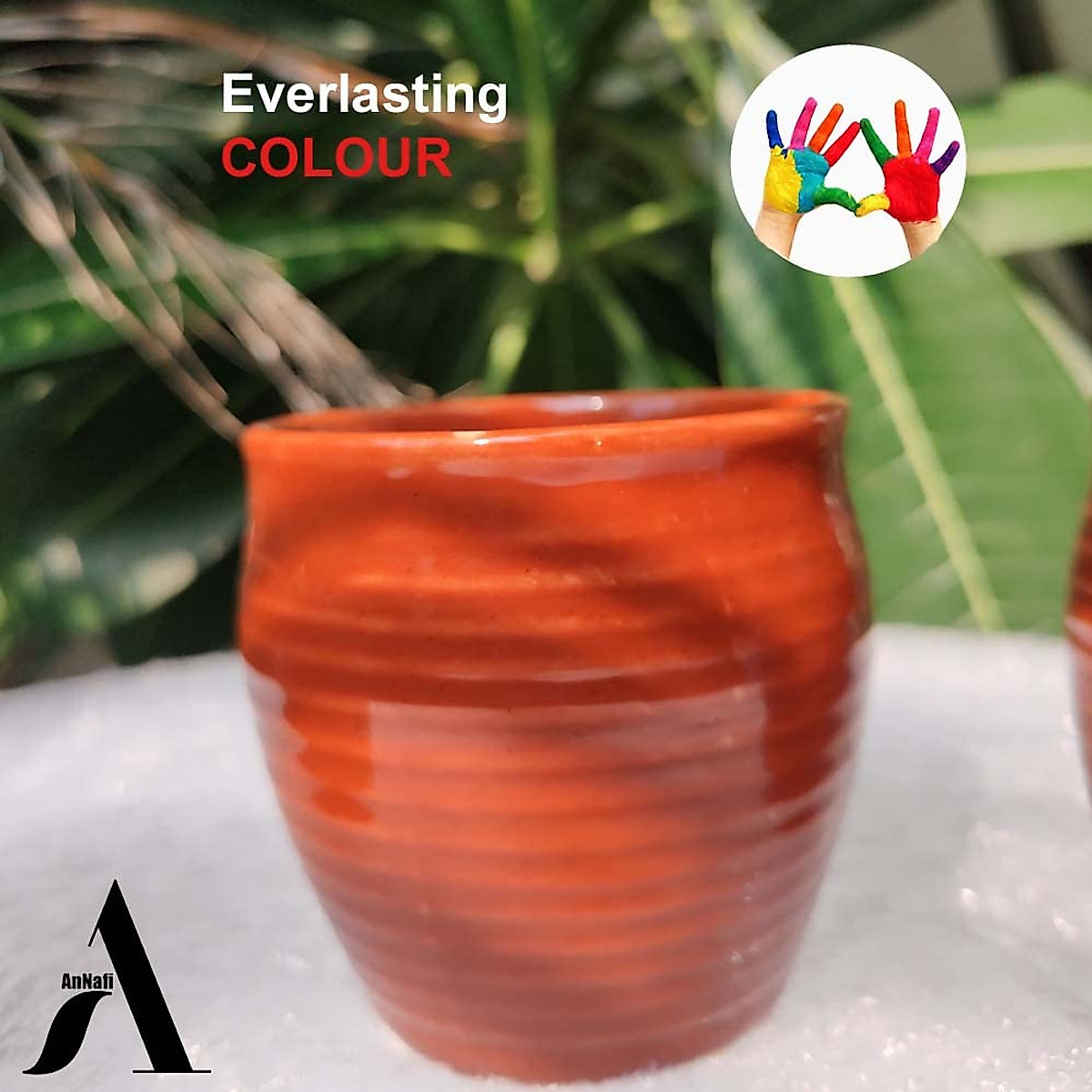 AnNafi® Indian Kulhad Cups Traditional Handmade Chai/Tea/Coffee Cup Ceramic Earthen Kulhar Mexican Red Clay Authentic Cantarito De Barro Fiesta Jarritos Mexicanos for Hot & Cold Beverages Set Of 6