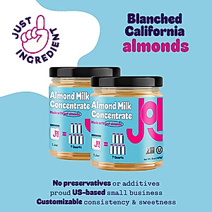 Almond Milk Unsweetened Plain Concentrate by JOI - 2-Pack x 27 Servings - Vegan, Kosher, Shelf Stable, Keto-Friendly, Dairy Free, & Fat Free Milk - Almond Milk Powder Substitute, Coffee & Plant Milk Creamer