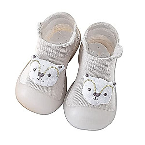 Lykmera Infant Toddler Kids Socks Shoes Children Cute Animal Cartoon Socks Shoes Toddler Floor Shoes for Baby Boy Girl (Grey, 3-3.5Years Toddler)
