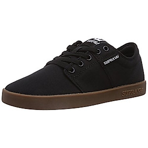Supra Mens Skateboarding Shoes Size 9.5 M S45125 Stacks Ii Tawny Canvas Black