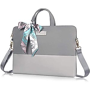 Laptop Bag for Women 13.3-Inch Carrying - Computer Bag Laptop Case Shoulder Slim Work Travel (Grey)