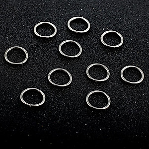 Casvort 10PCS 16G 316 Stainless Steel Helix Classic Ring Stack Clickers Seamless Septum Nose Piercing Rings Segment Tragus Hoop Rings Body Piercing Jewelry