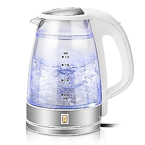 Electric Glass Kettle, Double Wall, 6 Hours Keep Warm,1200W Hot Water Boiler, Auto Shut-Off and Boil-Dry Protection - GK9488A