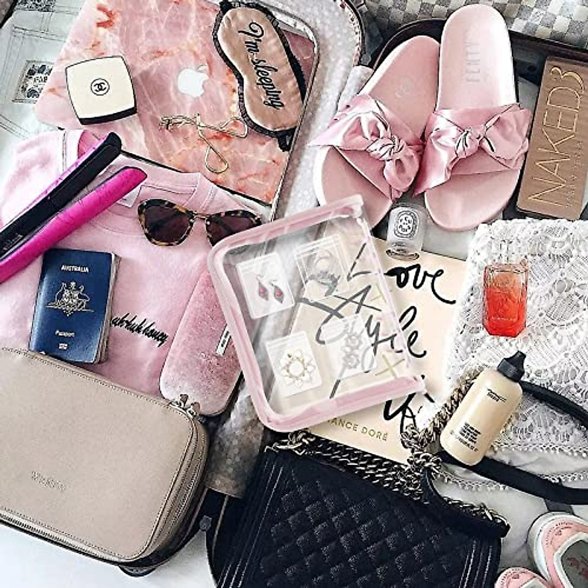 Transparent Jewelry Organizer, Jewelry Storage Book with Pockets, Travel Jewelry Storage Album Binder Zipper Pouch Bag for Necklaces Earrings Ring Display - 80 Grids+80 Anti-Oxidation PVC Bags