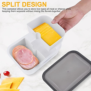 HALAGAS Ham and Cheese Container for Fridge，Deli Meat Container for Fridge，lunch meat container for refrigerator，Fridge storage box with lid seal，Keeping food fresh