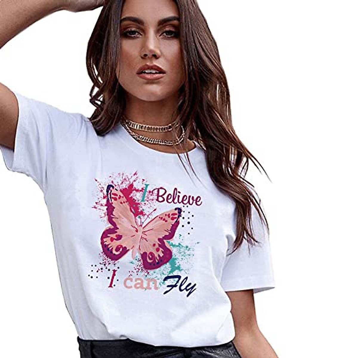 8 Large Sheets Colorful Butterfly Iron on Stickers Patches Cute Flying Animal Heat Transfer Stickers Decals DIY T-Shirt Jeans Backpacks Families Clothing Hat Decoration Applique