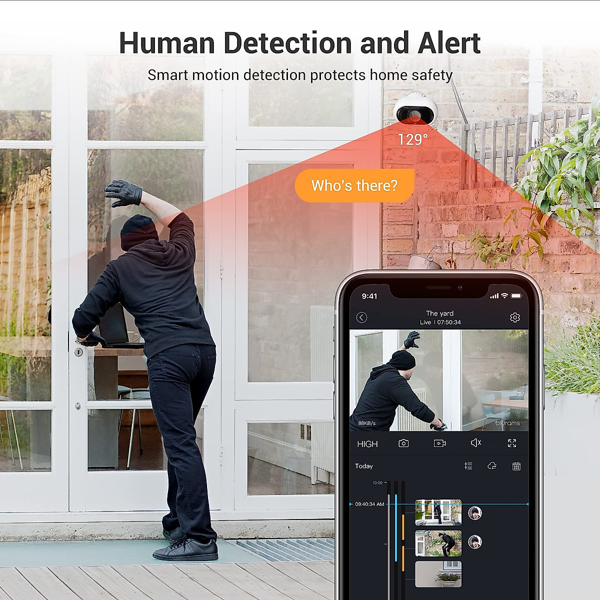 blurams 2pc Outdoor Pro, Security Camera Outdoor System 1080p FHD Outside w/Two-Way Audio, Starlight Night Vision, Facial Recognition, Weatherproof, Cloud/Local Storage, Compatible with Alexa