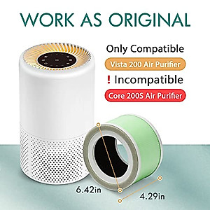 Keedal [Upgraded] Vista 200-RF Compatible with Air Purifier LEVOIT Vista 200, Replacement Filter w/ H13 True HEPA, Green 2-Pack